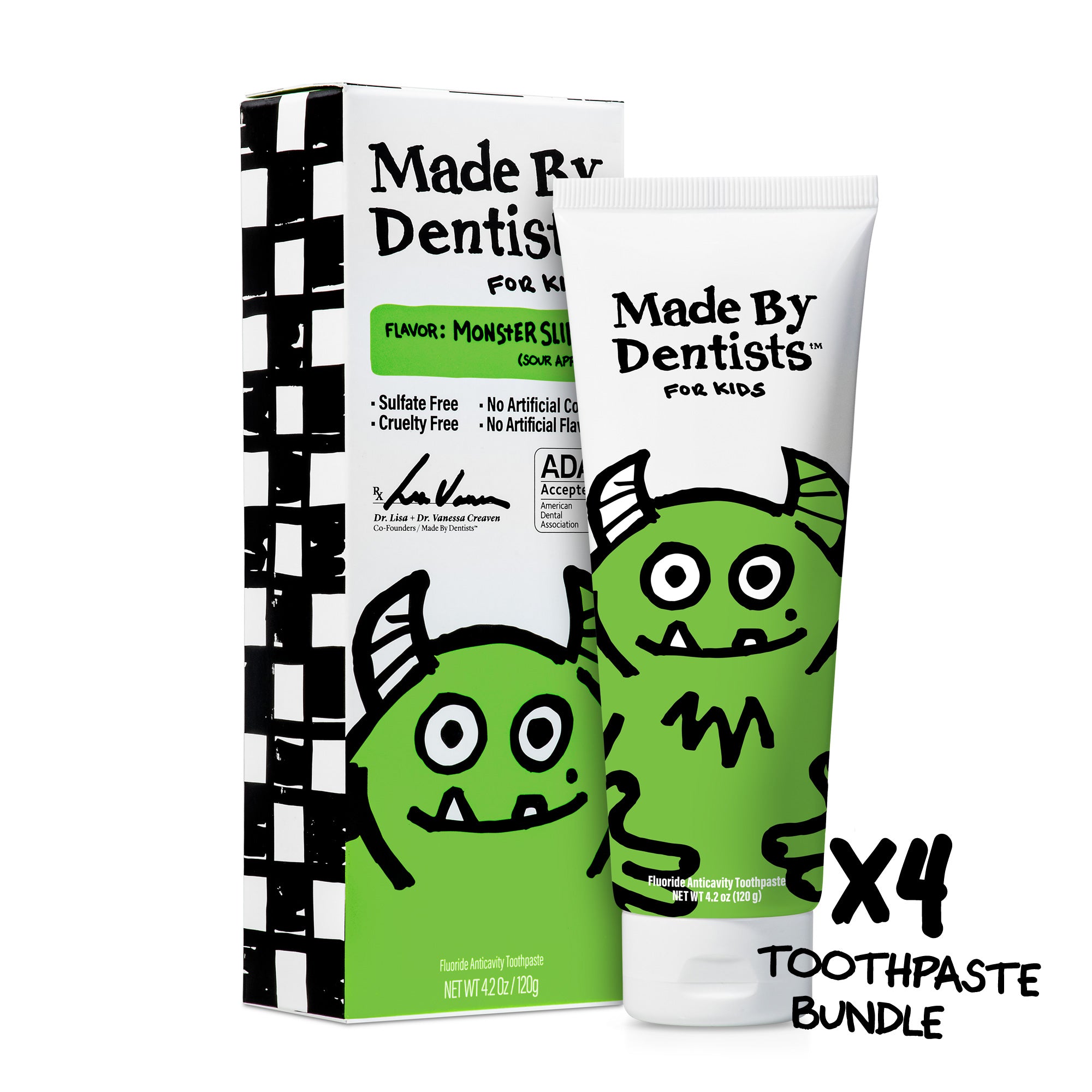 Kids "Monster" Toothpaste X4 Bundle – Made By Dentists