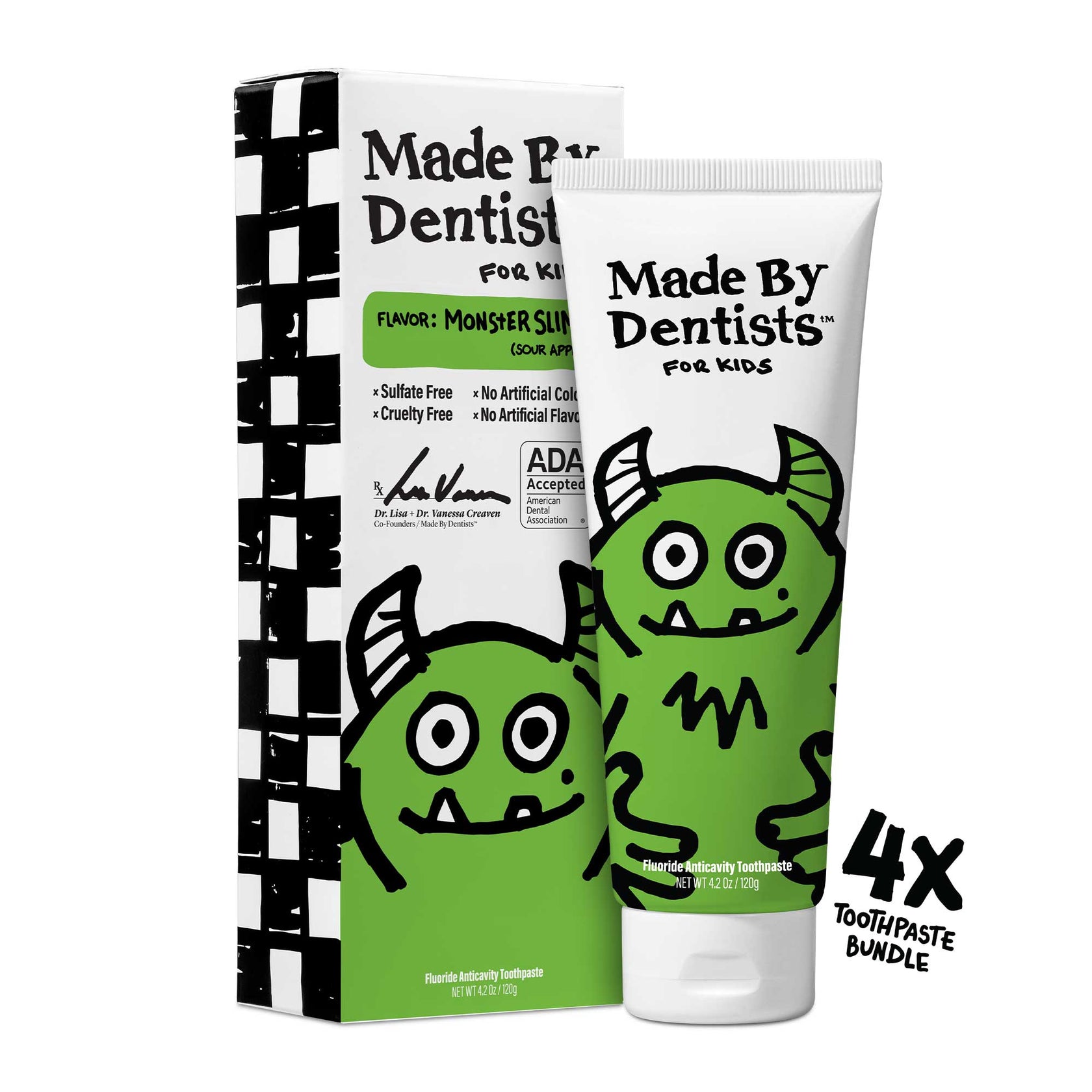 Kids "Monster" Toothpaste X4 Bundle – Made By Dentists